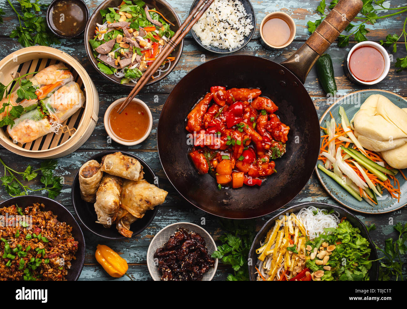 Assorted Chinese dishes Stock Photo - Alamy