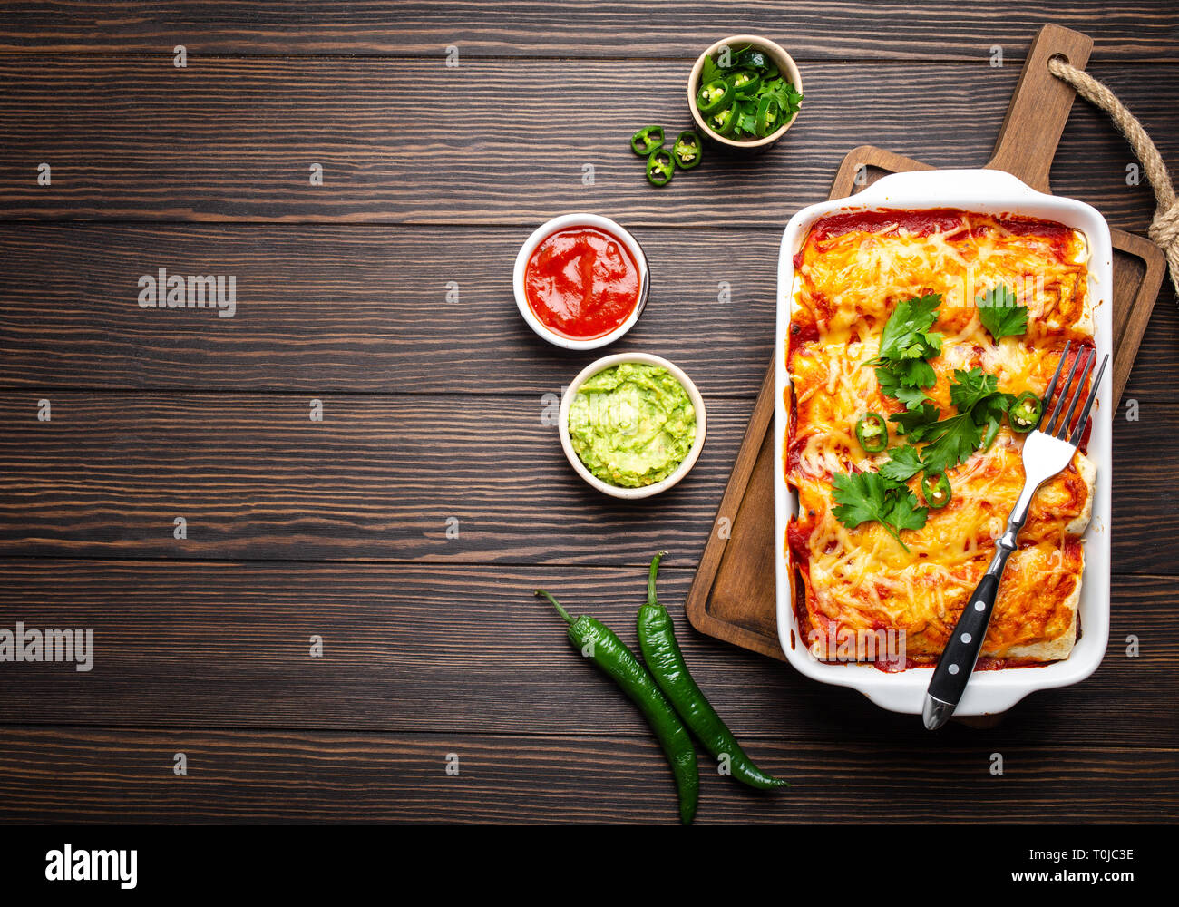 Traditional Mexican enchiladas Stock Photo - Alamy