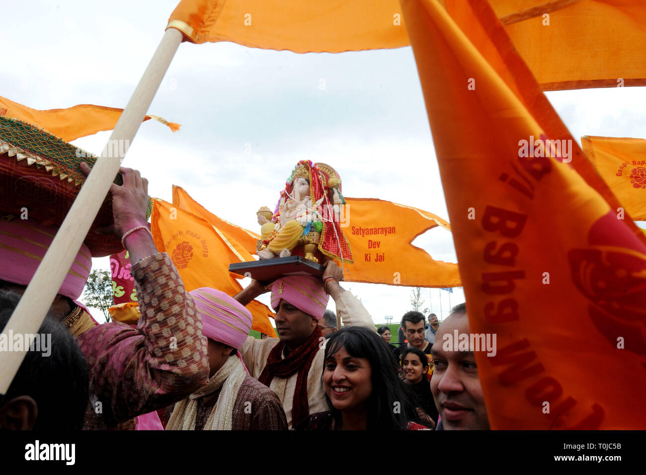 East beach, Shoebury. Ganesha festival. Hindu festival honouring the ...