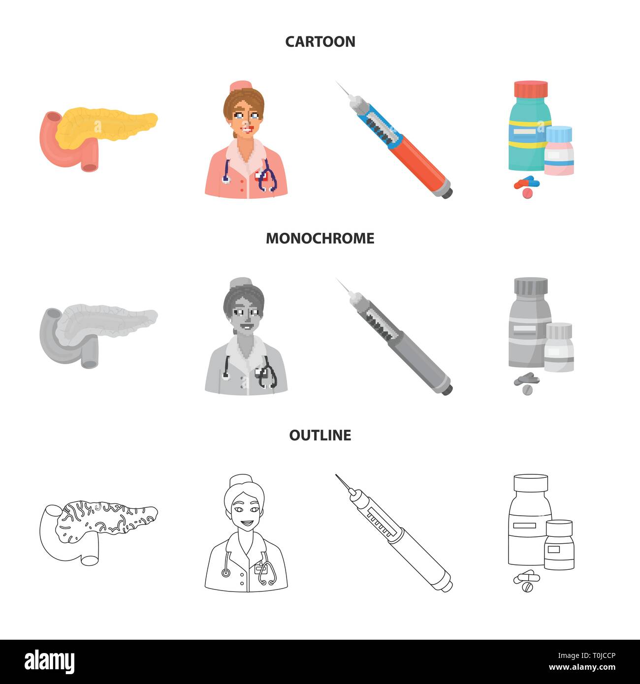 pancreas,nurse,insulin,bottle,organ,doctor,injection,pill,anatomy ...
