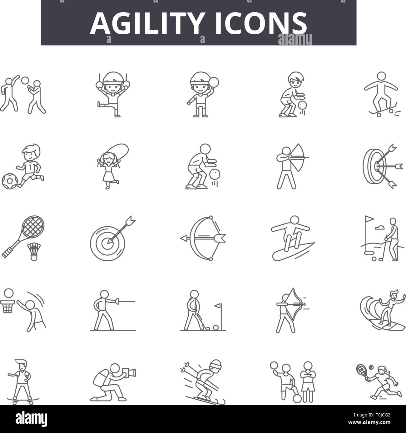 Agility line icons. Editable stroke signs. Concept icons: agile ... Agility line icons. Editable stroke signs. Concept icons: agile ...