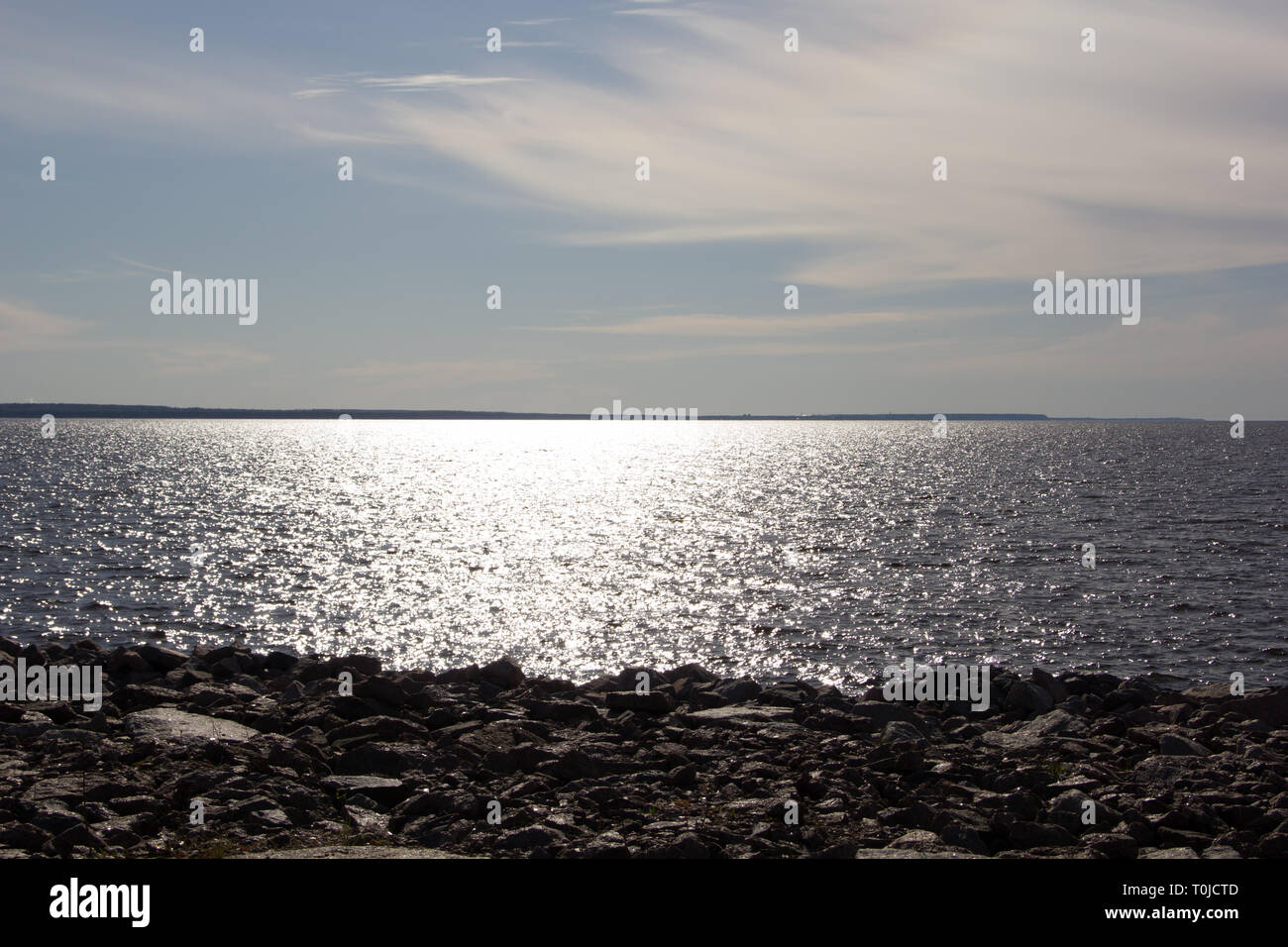 Gulf of Finland in daylight. Bay in the afternoon. Sea and Waves Stock ...