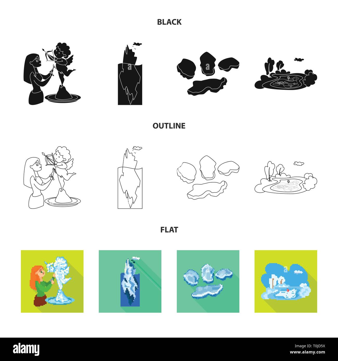 sculpture,iceberg,splinters,pond,ice,Cupid,underwater,pieces,lake,angel ...