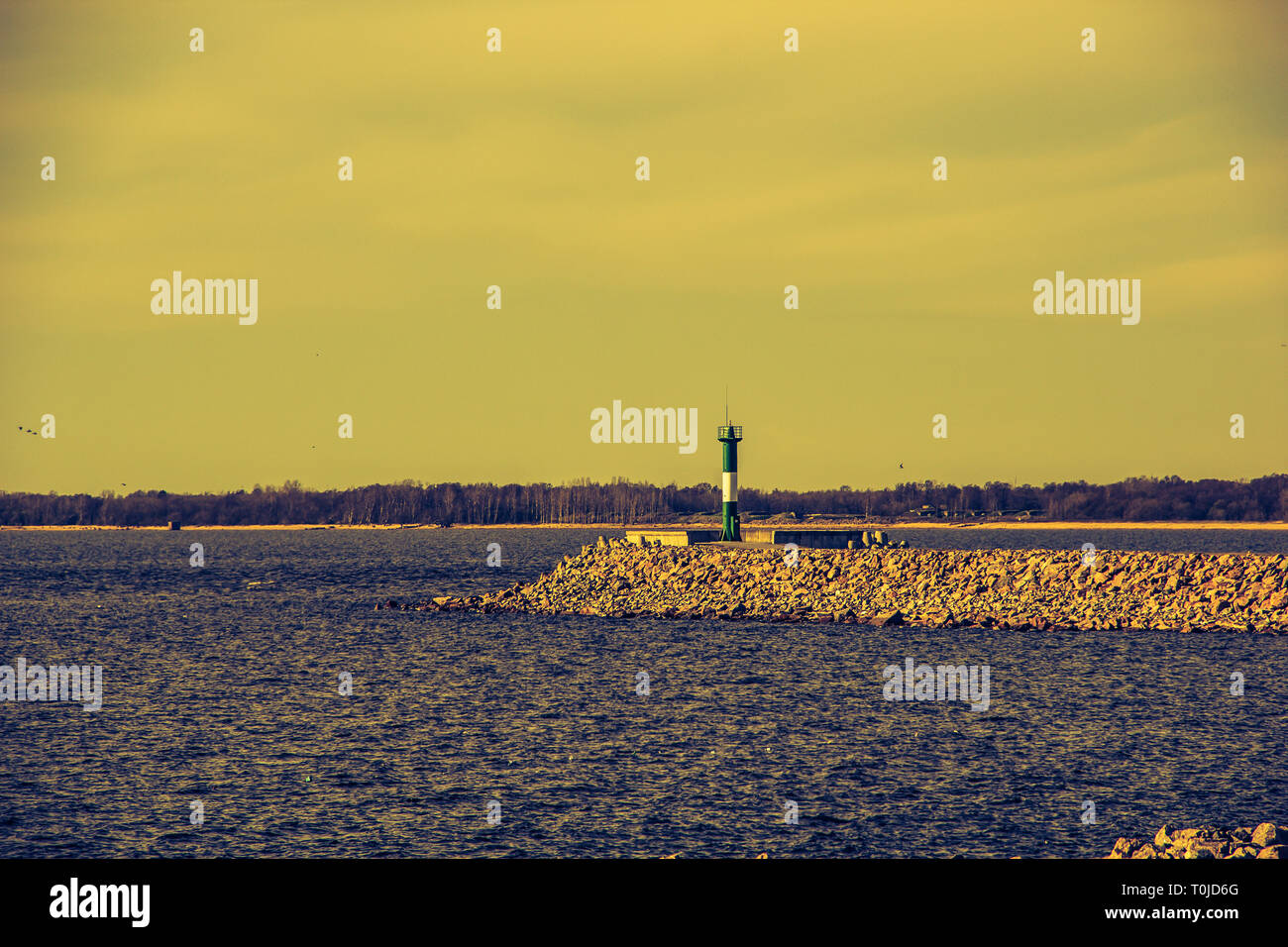 Gulf of Finland in daylight. Bay in the afternoon. Sea and Waves Stock ...