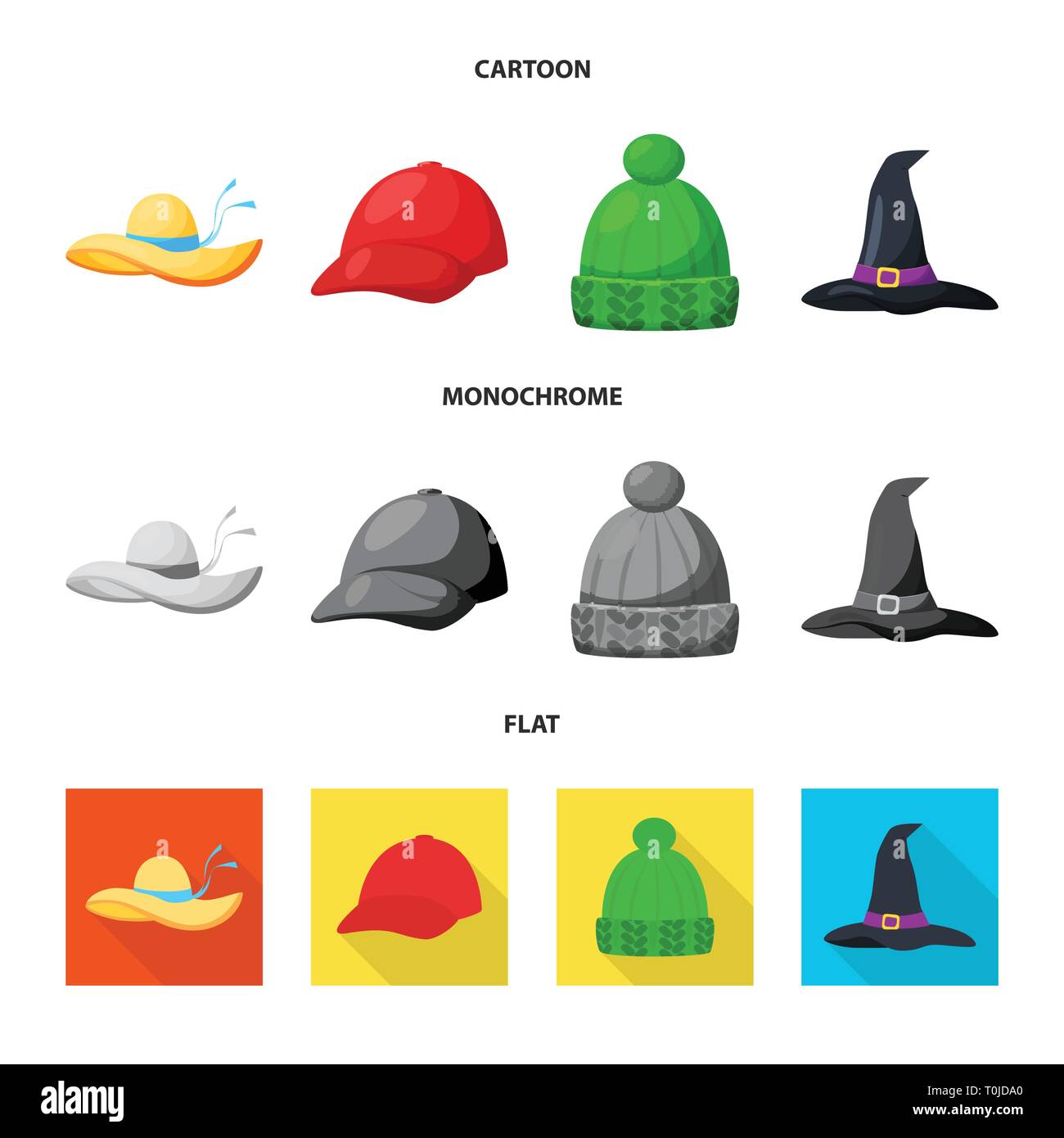 Isolated object of clothing and cap icon. Set of clothing and beret ...