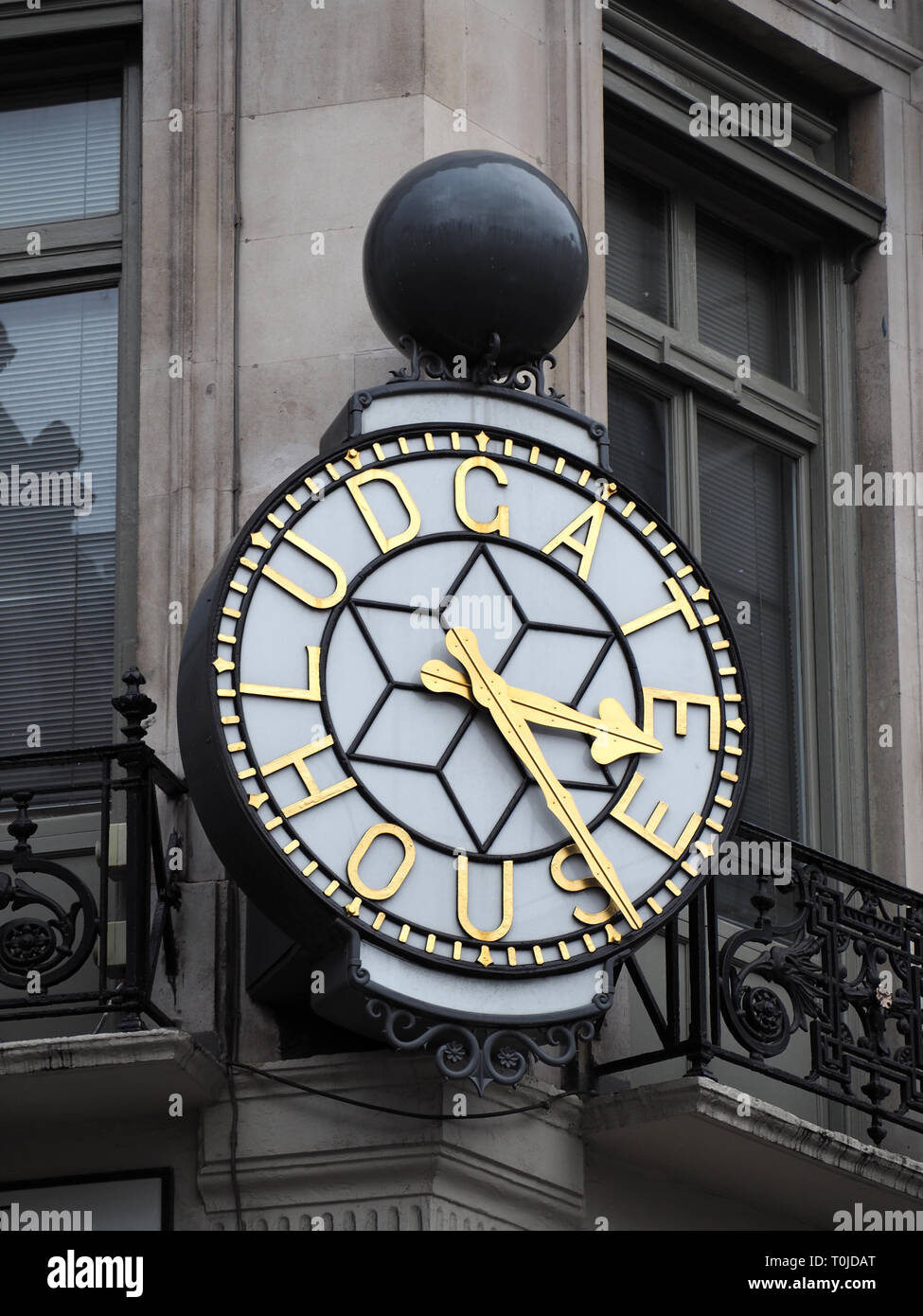Ludgate House Clock on Fleet Street, London, England, UK Stock Photo ...