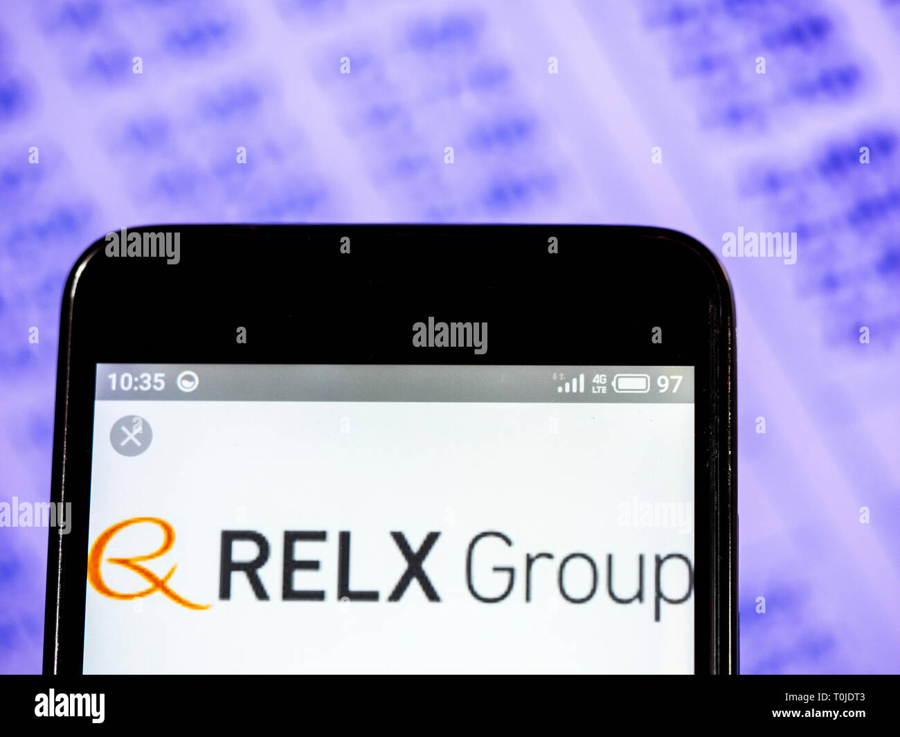 RELX plc company logo seen displayed on smart phone Stock Photo - Alamy