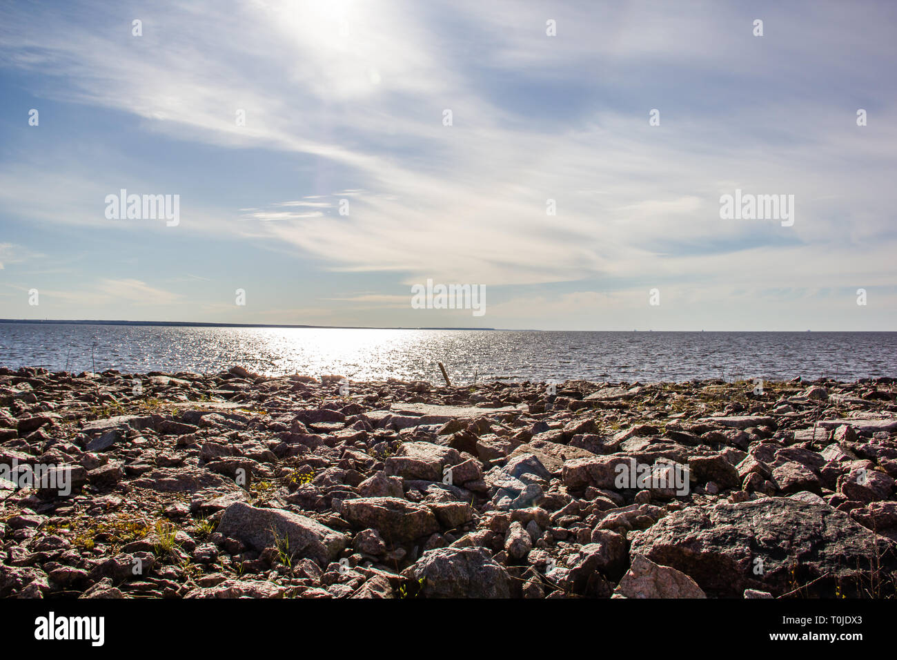 Gulf of Finland in daylight. Bay in the afternoon. Sea and Waves Stock ...