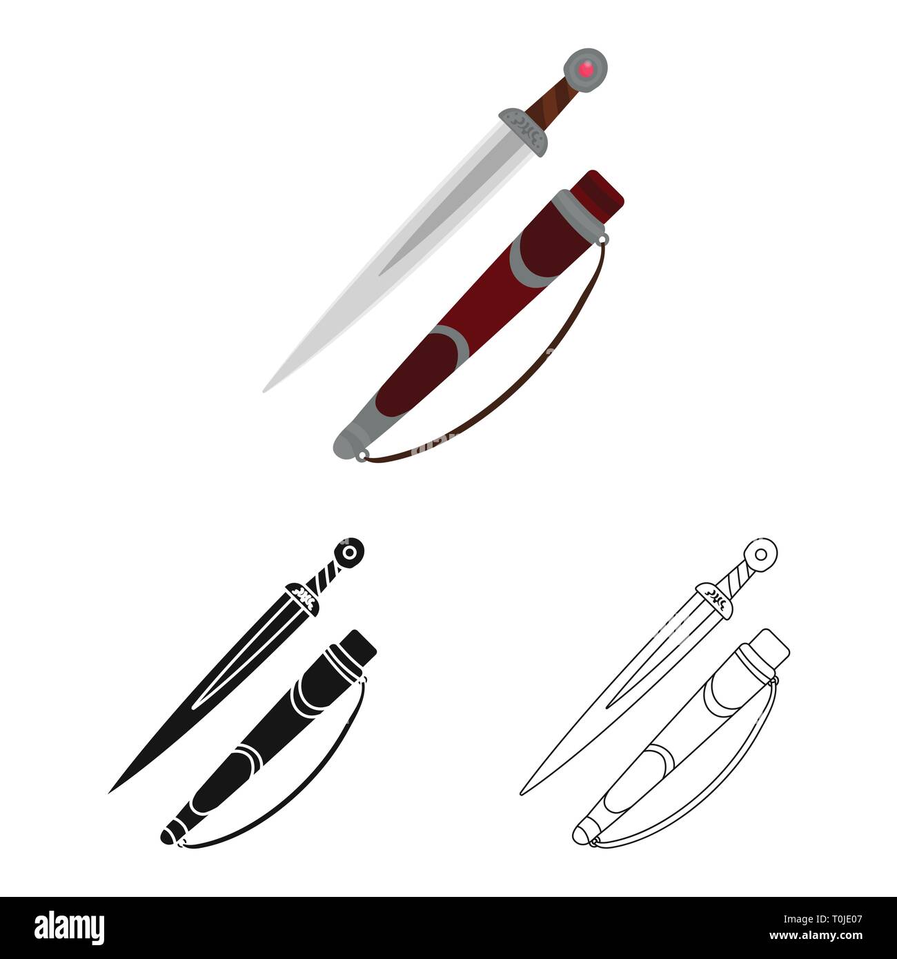 Vector design of dagger and knife symbol. Collection of dagger and ...
