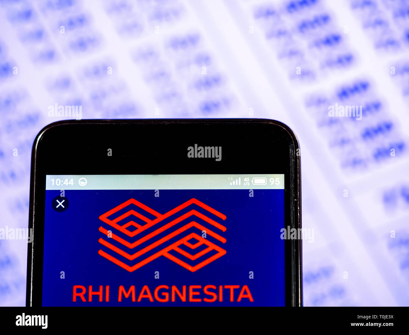 RHI Magnesita N.V. company logo seen displayed on smart phone Stock ...