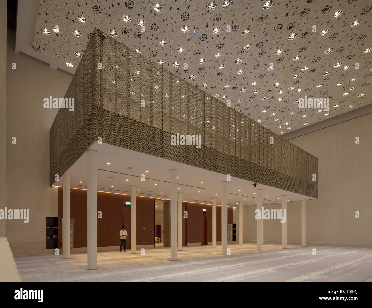 interior of prayer hall, Msheireb Jumaa Mosque, Doha, Qatar Stock Photo ...