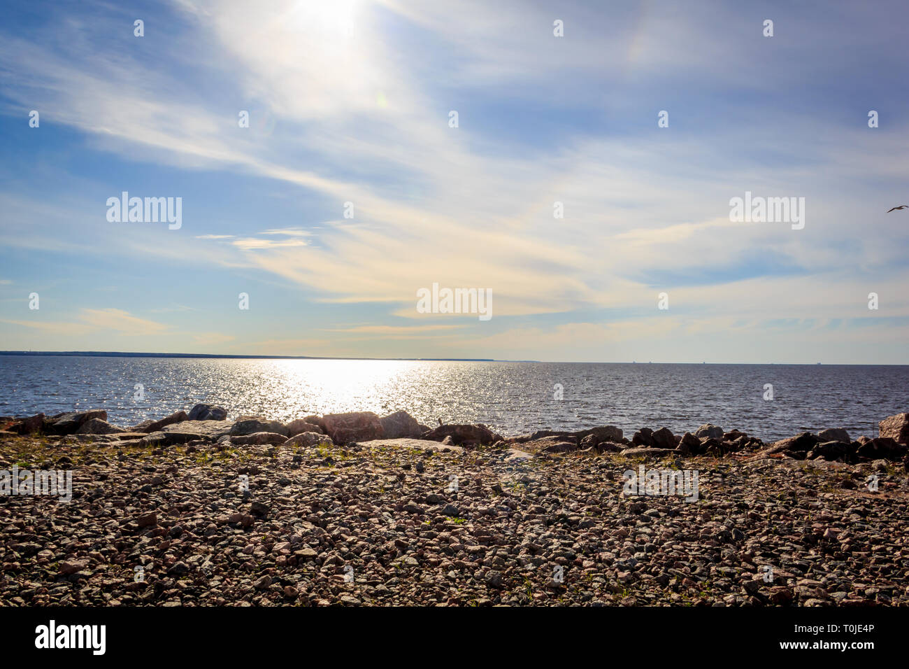 Gulf of Finland in daylight. Bay in the afternoon. Sea and Waves Stock ...