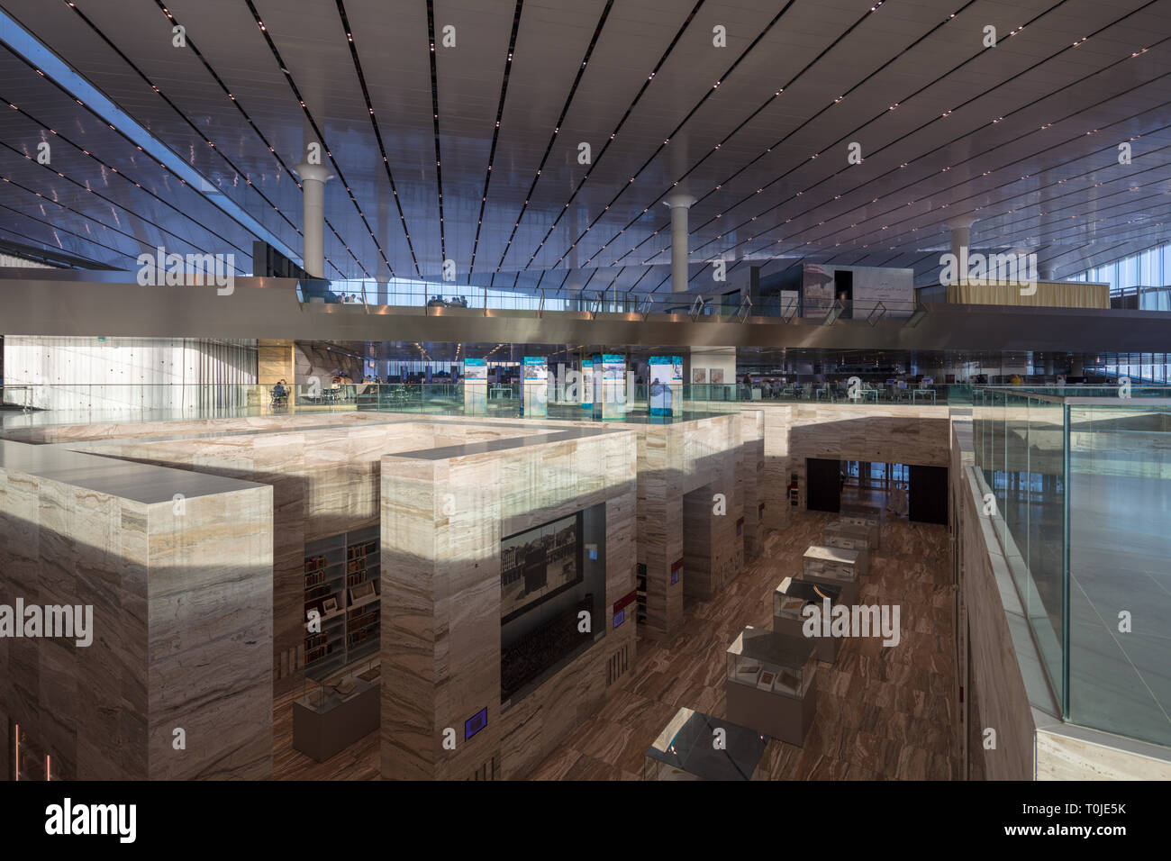 rare book and exhibition section, Qatar National Library building ...