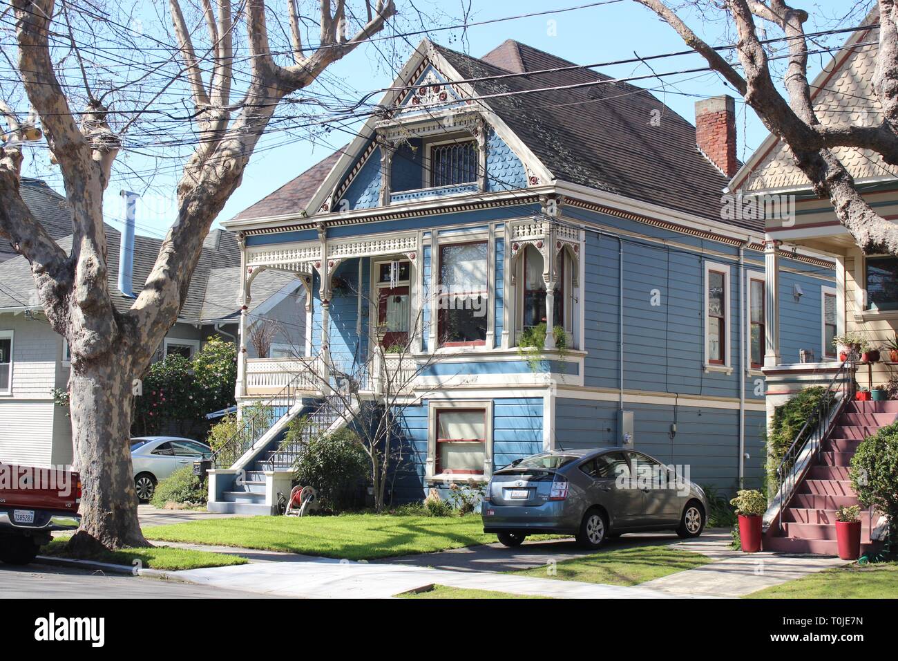 Queen Anne Cottage, built 1894, Alameda, California Stock Photo - Alamy