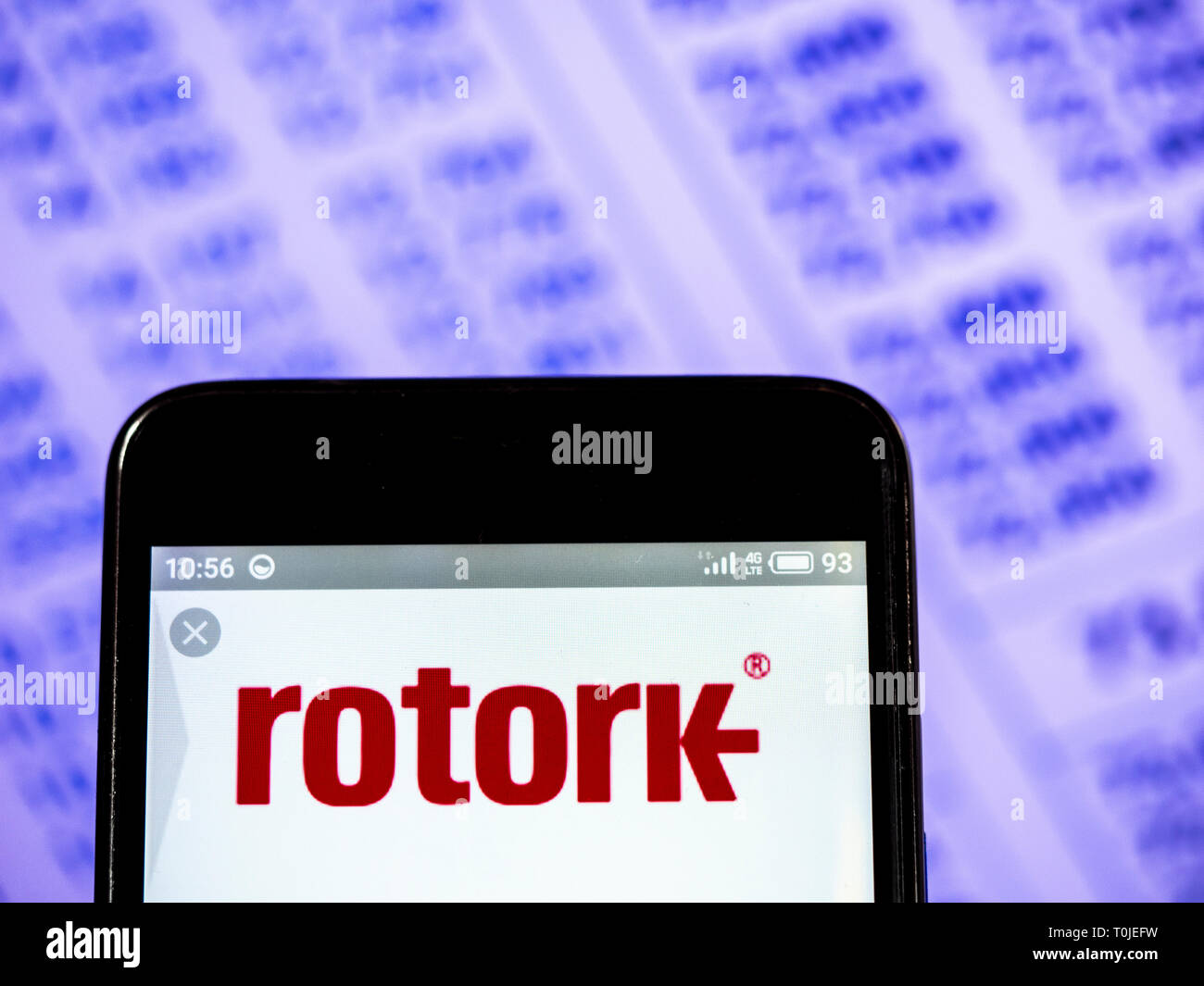 Rotork plc company logo seen displayed on smart phone Stock Photo - Alamy