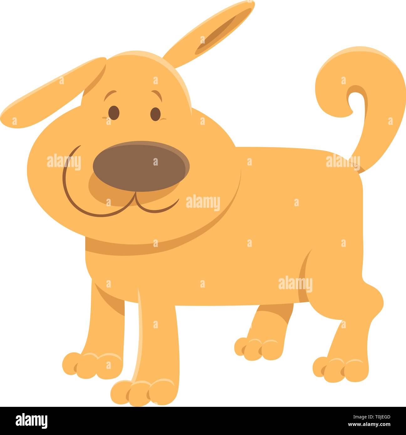 Cartoon Illustration of Cute Beige Dog Domestic Animal Character Stock ...