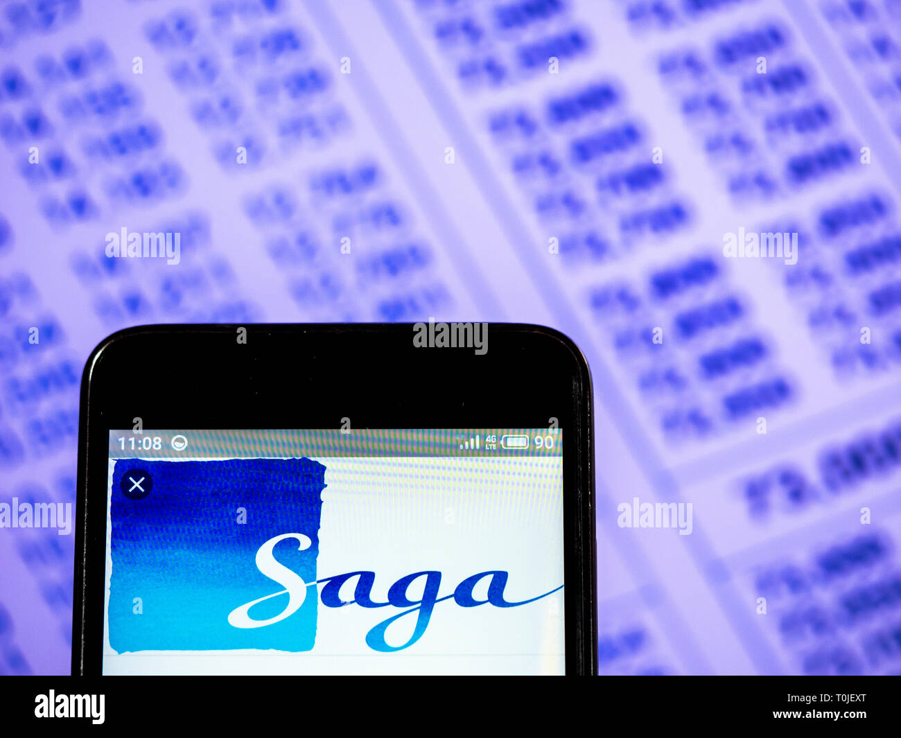 Saga plc company logo seen displayed on smart phone Stock Photo - Alamy