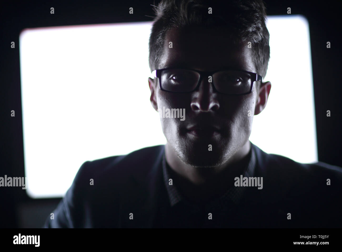 close up.employee on the background of the workplace Stock Photo - Alamy