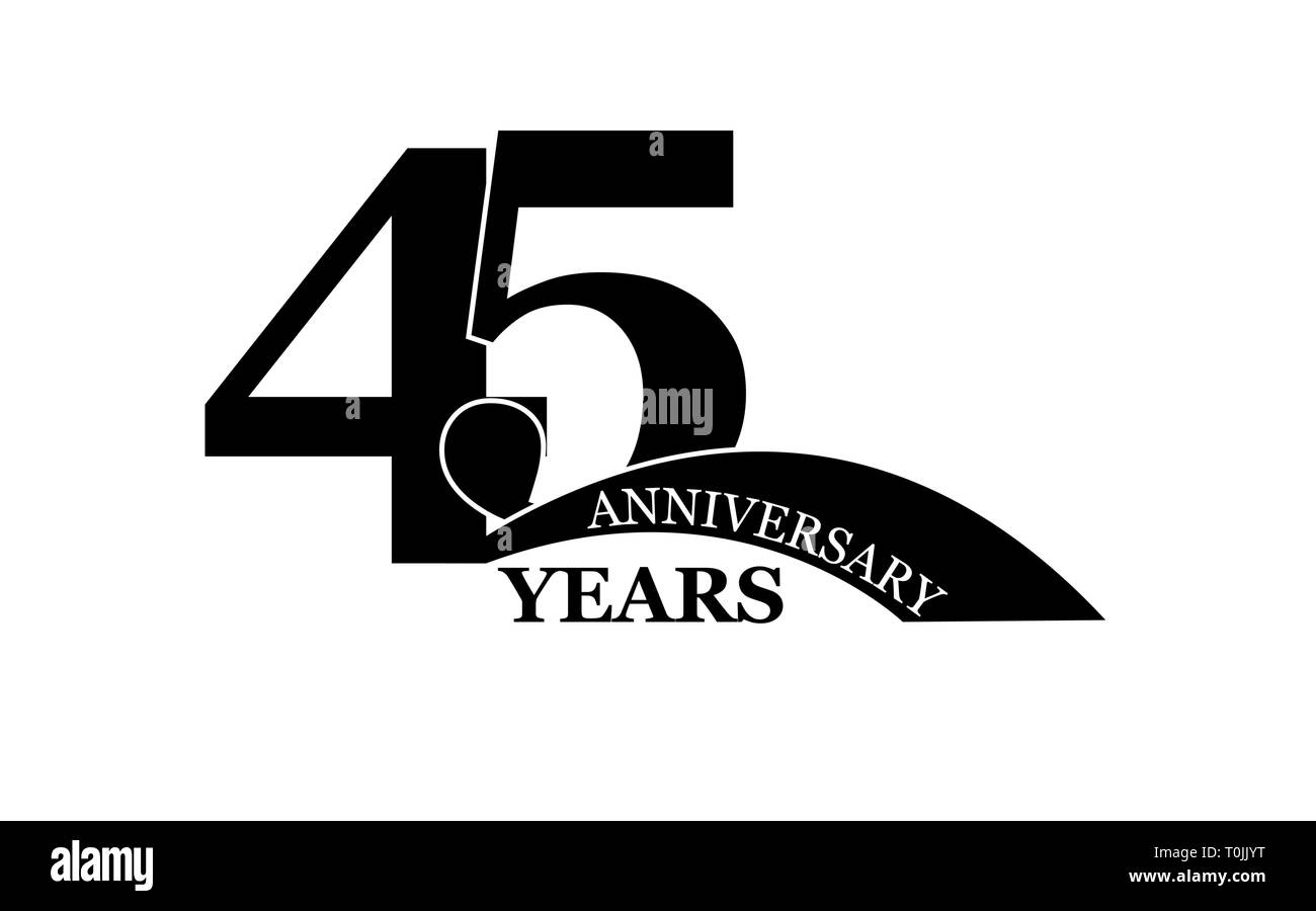 45 years anniversary, flat simple design, logo Stock Vector Image & Art ...