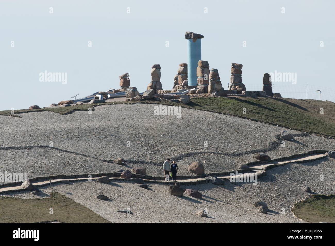 Boxberg, Germany. 20th Mar, 2019. Visitors walk through the landscaped ...