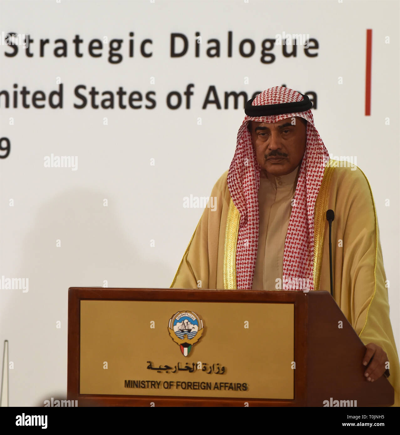 Kuwait City, Kuwait. 20th Mar, 2019. Kuwaiti Deputy Prime Minister and ...