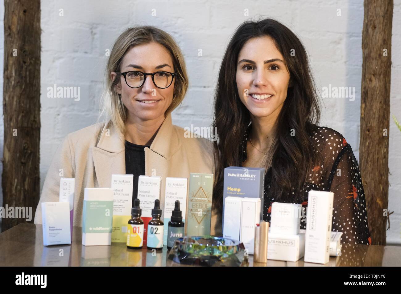 Los Angeles, California, USA. 20th Feb, 2019. Kate Miller, right, and ...