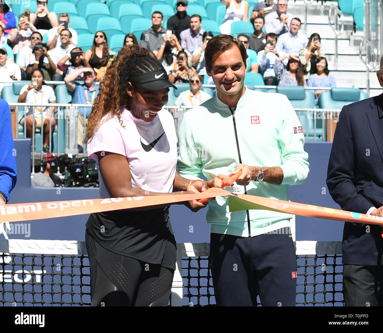 Miami Gardens FL, USA. 20th Mar, 2019. Serena Williams and Roger ...