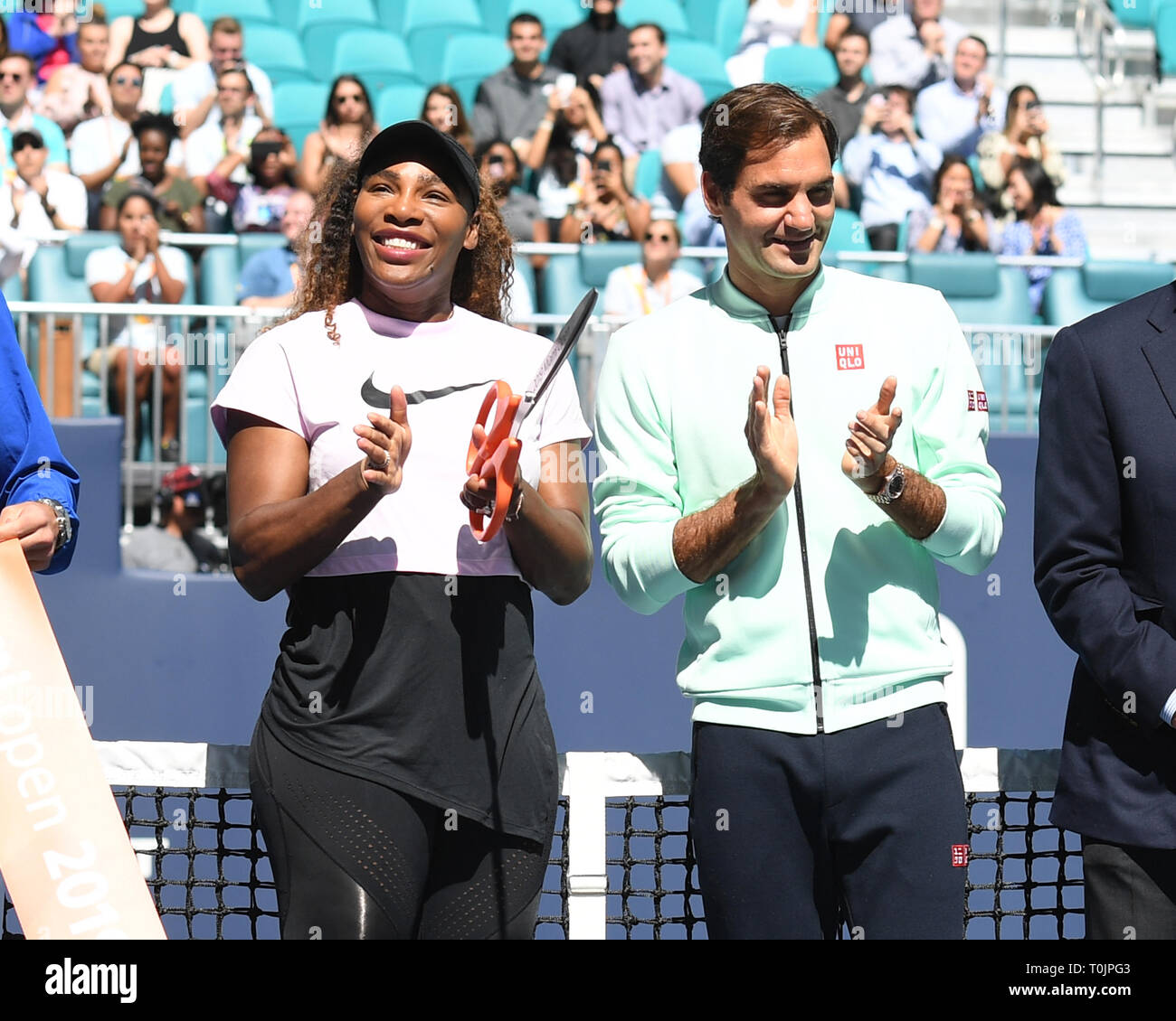 Miami Gardens FL, USA. 20th Mar, 2019. Serena Williams and Roger ...