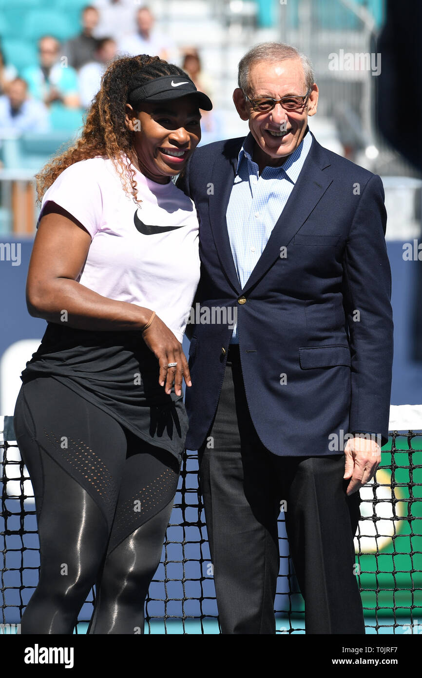 Miami Gardens FL, USA. 20th Mar, 2019. Serena Williams and Stephen M ...