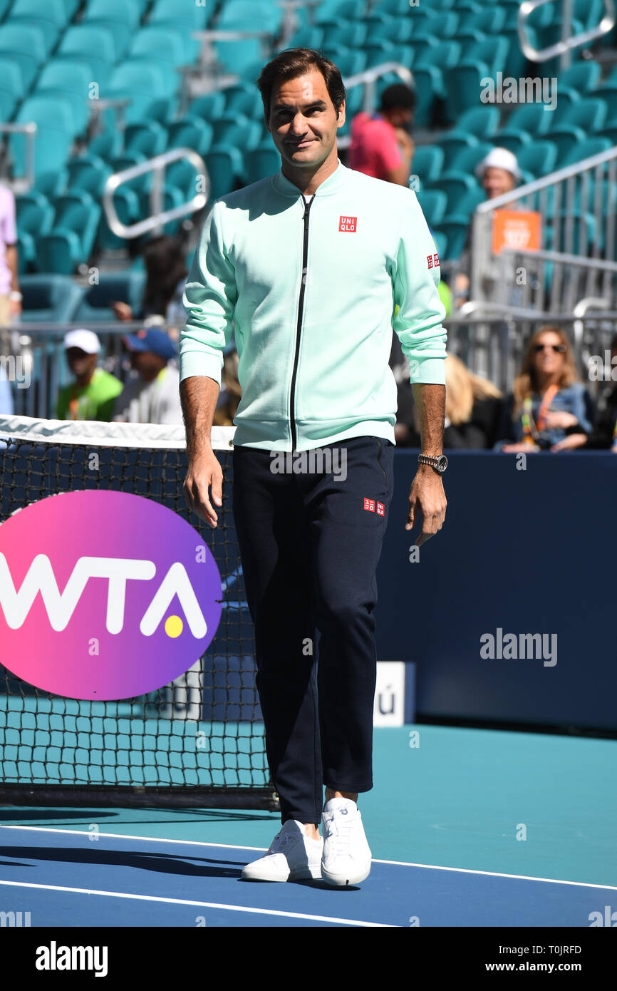 Miami Gardens FL, USA. 20th Mar, 2019. Roger Federer attends a ribbon ...
