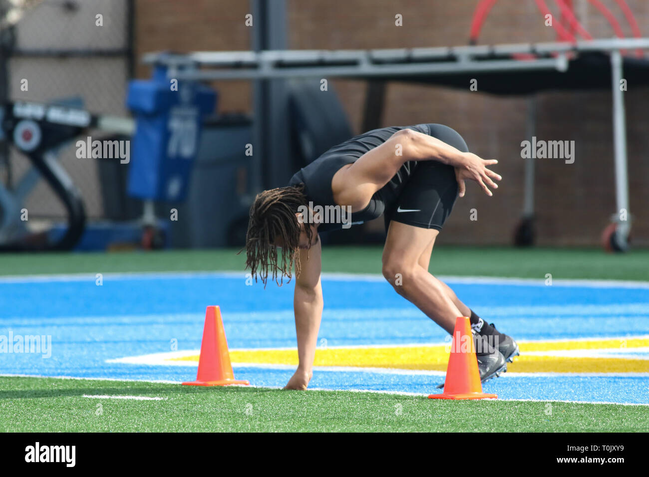 March 19, 2019.APU linebacker Aaron Berry during the Azusa Pacific ...