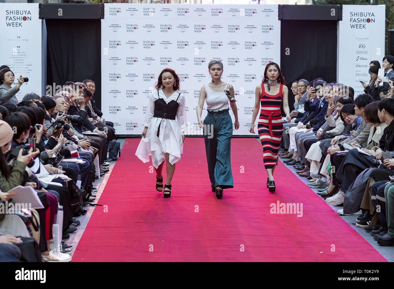Tokyo, Japan. 21st Mar, 2019. Models wearing ''Shibuya Style'' clothes ...