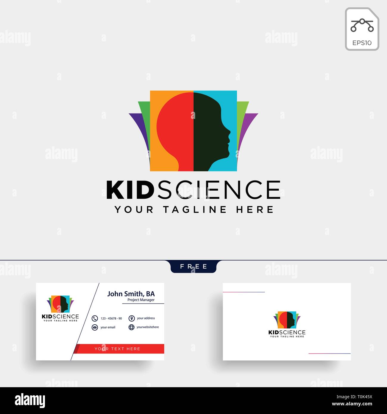 kids learning, science creative logo template vector illustration icon ...