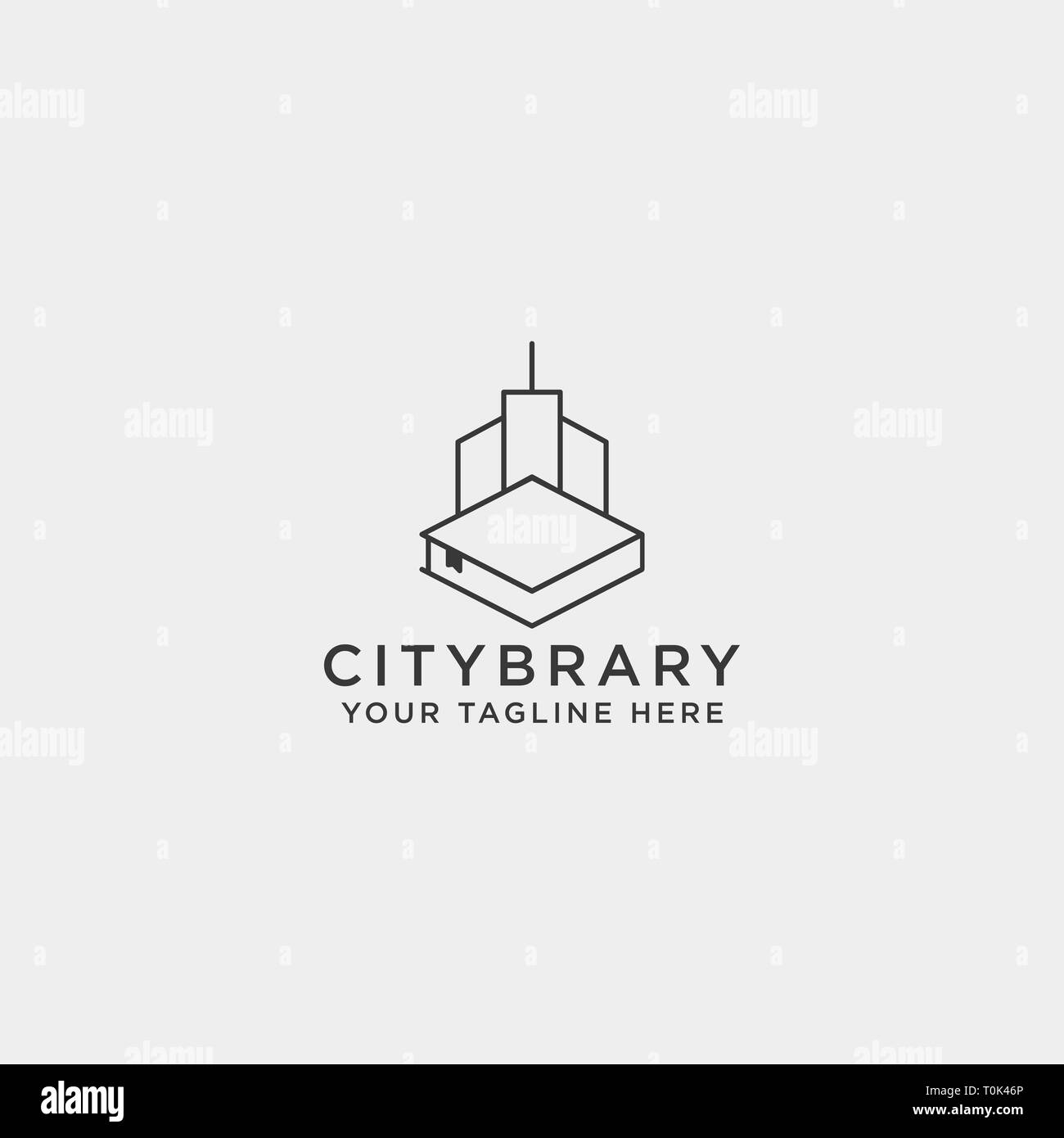 city book, or home book line art logo template vector illustration icon ...