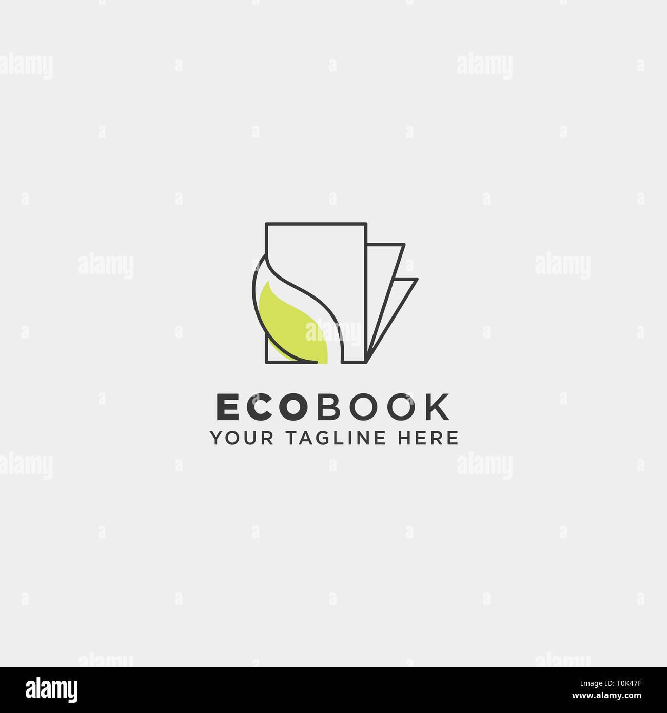 eco book, nature learn line logo template vector illustration icon ...