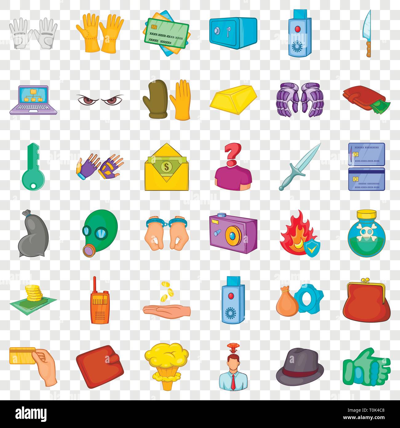 Crime icons set, cartoon style Stock Vector Image & Art - Alamy