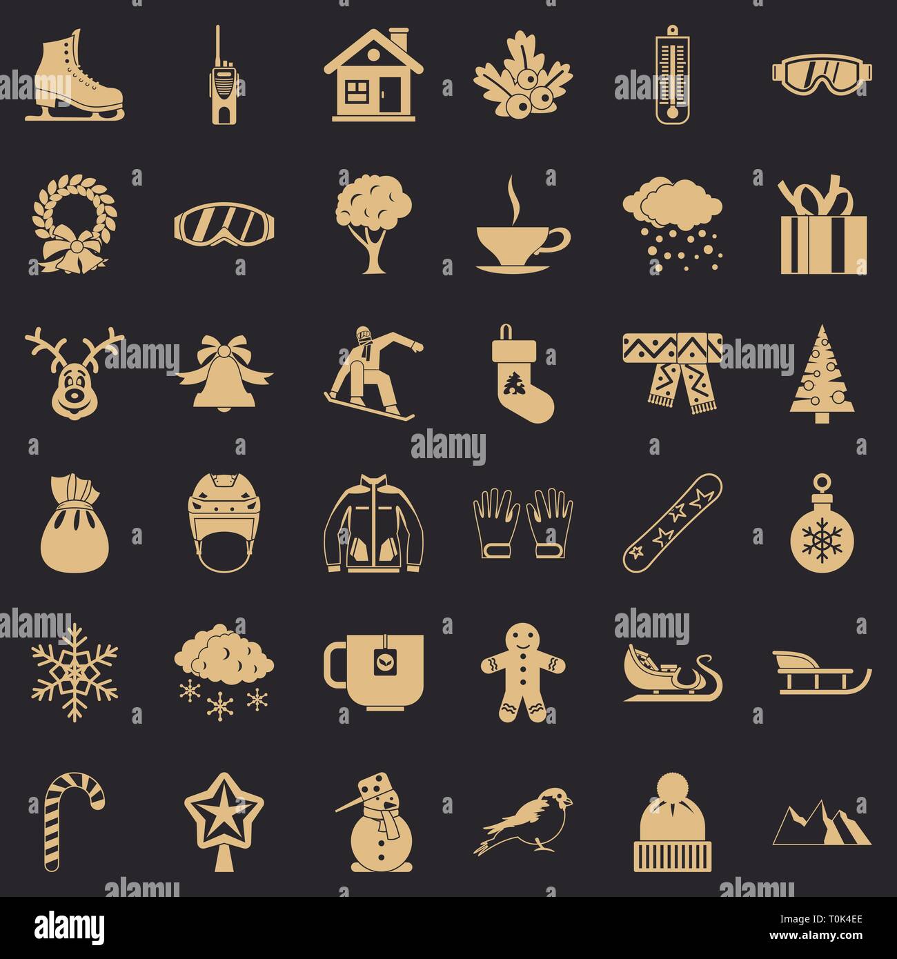 Winter weather icons set, simple style Stock Vector Image & Art - Alamy