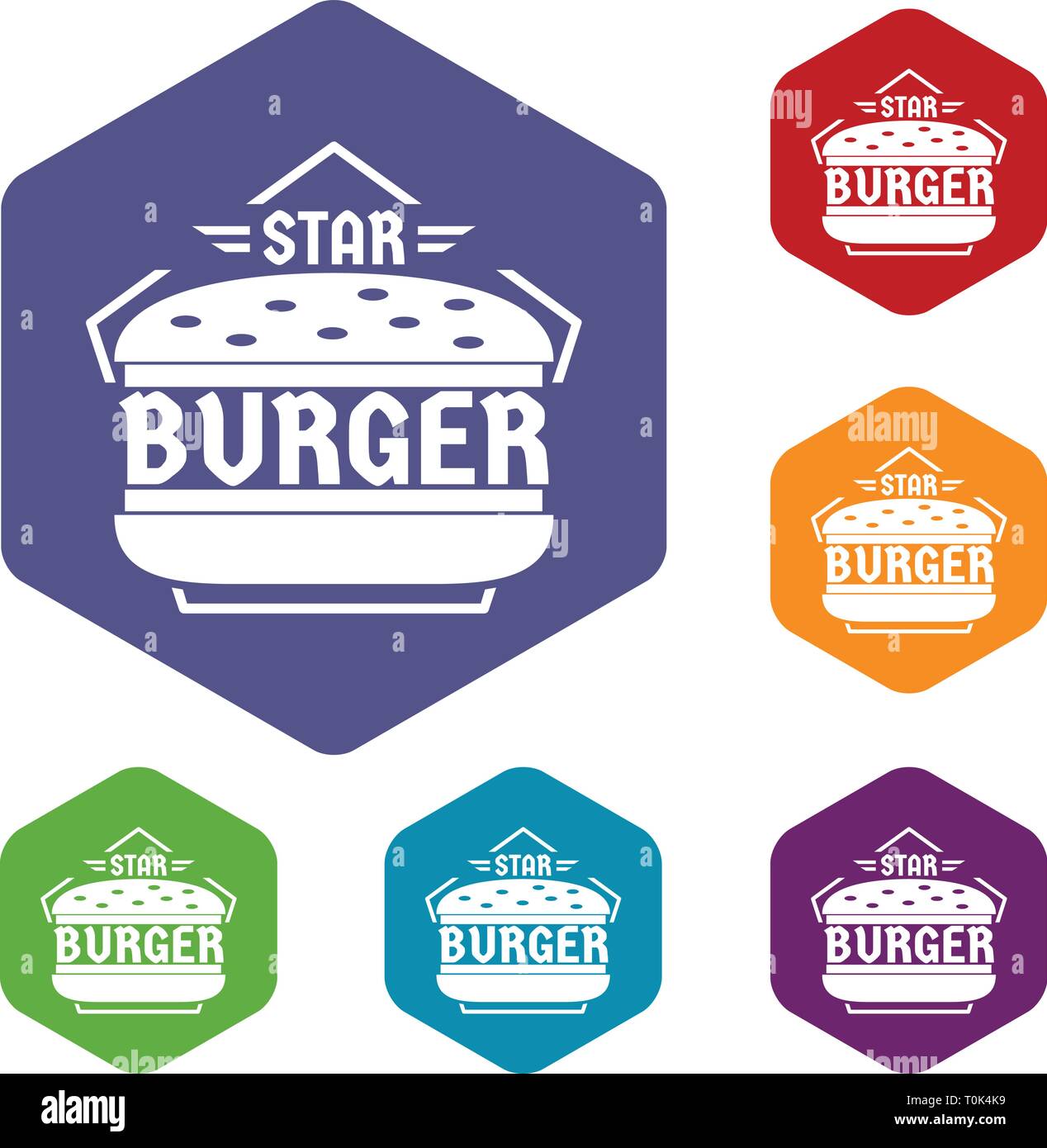 Star burger logo hi-res stock photography and images - Alamy