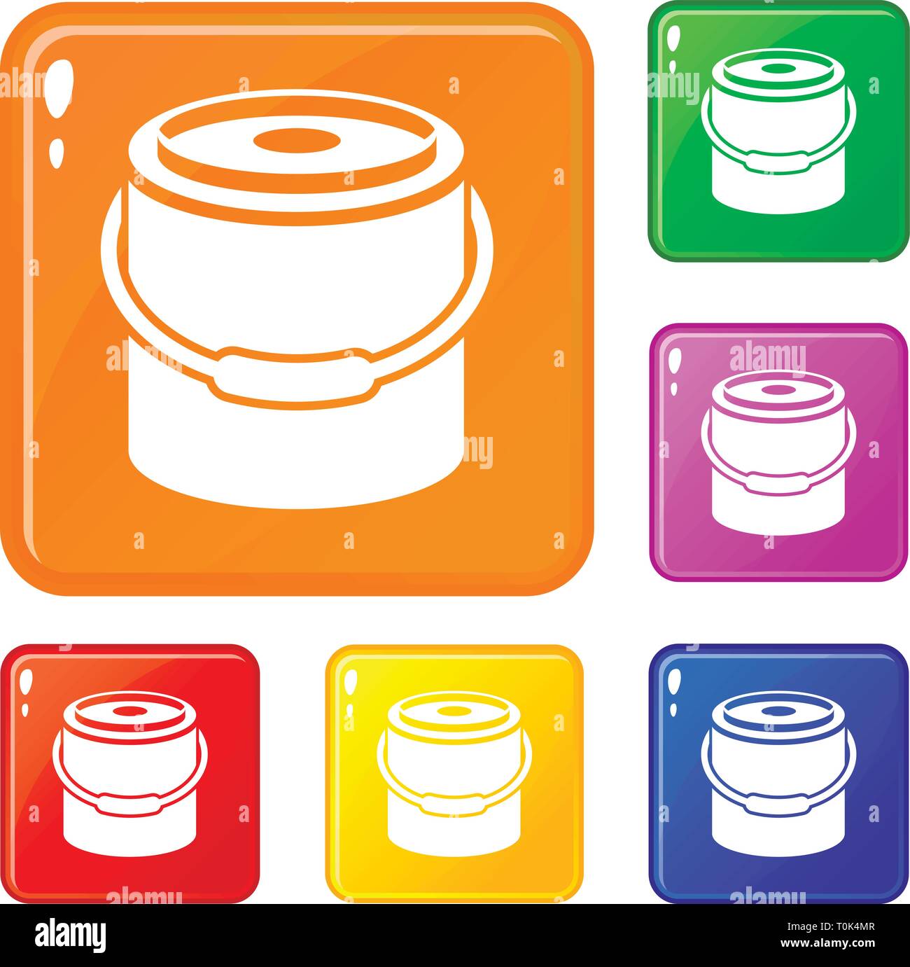 Bucket icons set vector color Stock Vector Image & Art - Alamy
