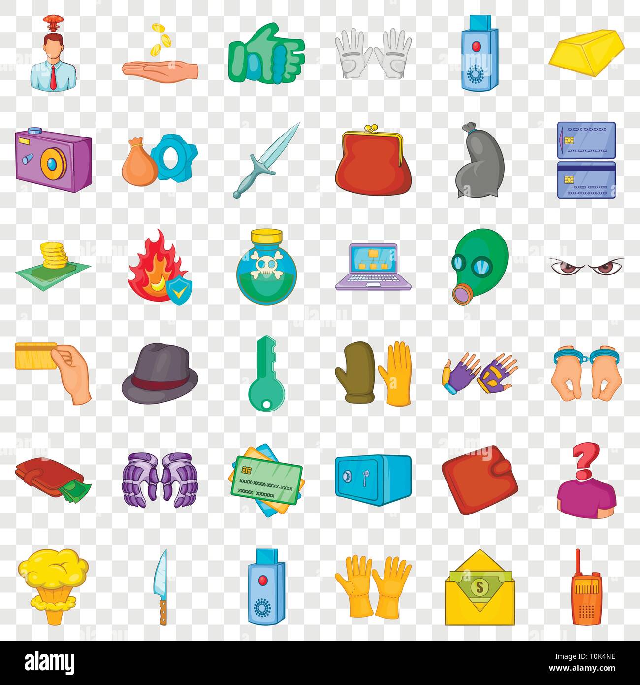 Danger crime icons set, cartoon style Stock Vector Image & Art - Alamy