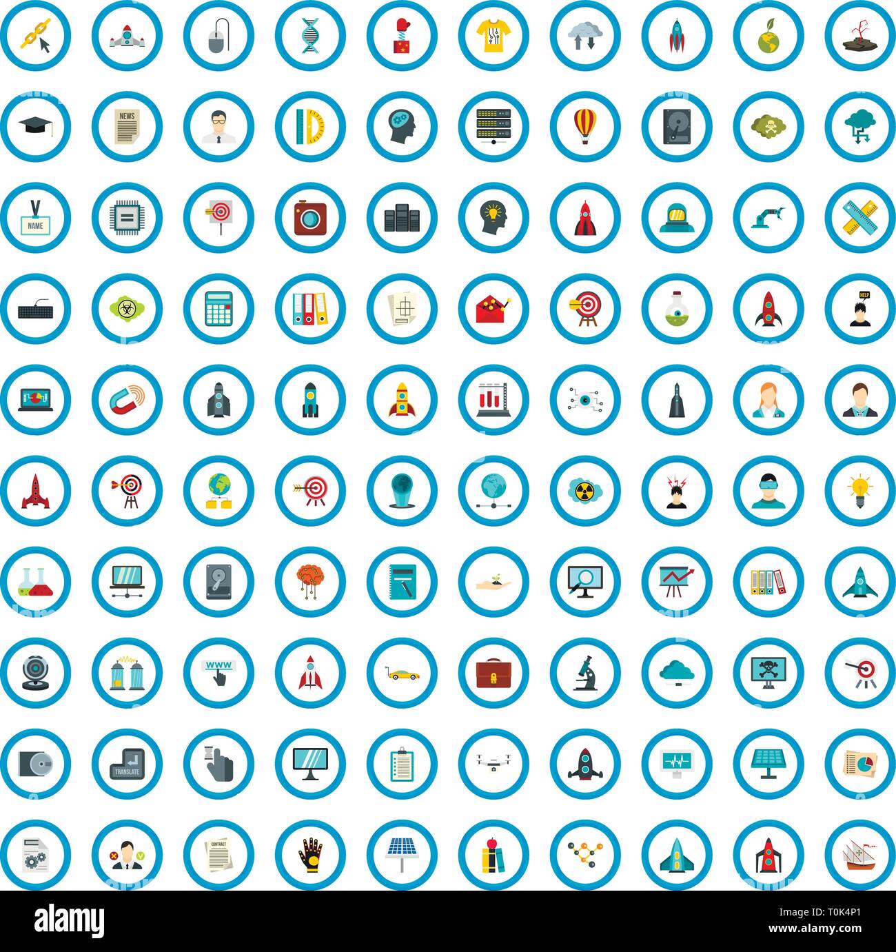 100 invention icons set, flat style Stock Vector Image & Art - Alamy