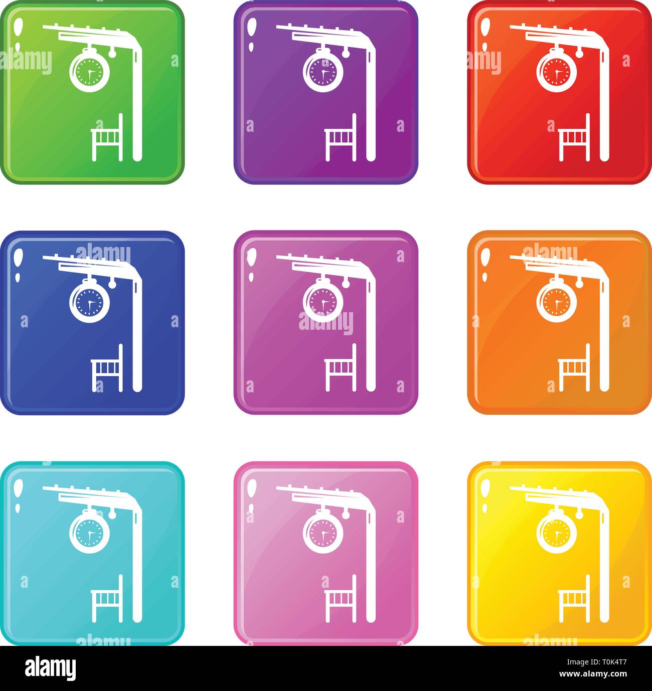 Platform railway icons set 9 color collection Stock Vector Image & Art ...