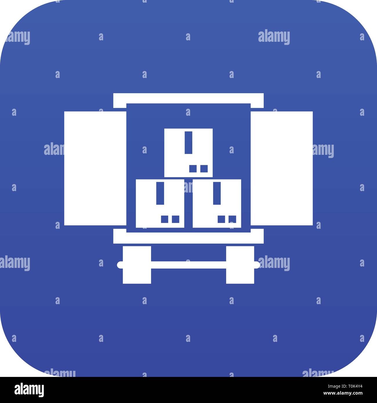 Cargo truck with load icon digital blue Stock Vector Image & Art - Alamy