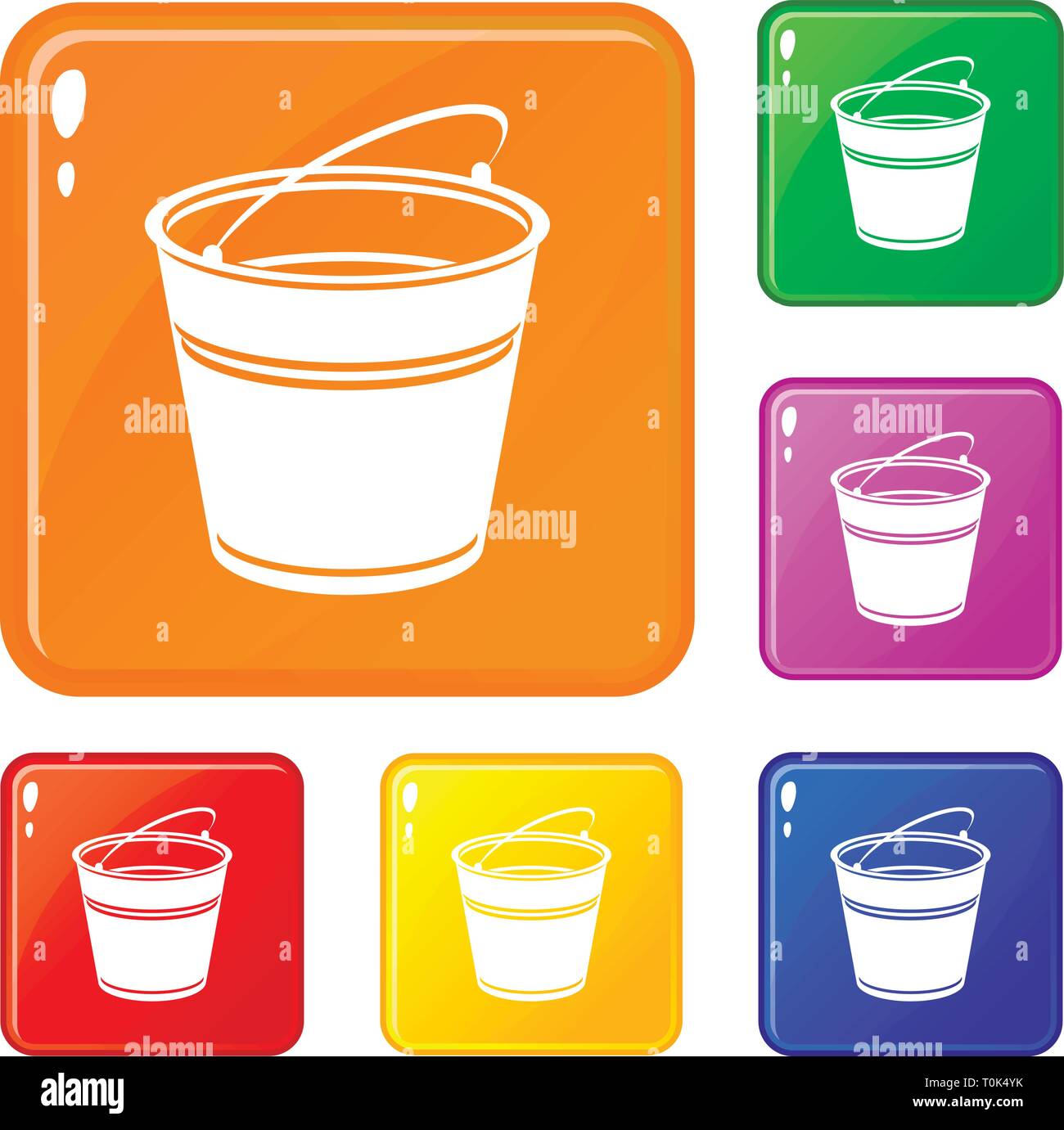Volume bucket icons set vector color Stock Vector Image & Art - Alamy
