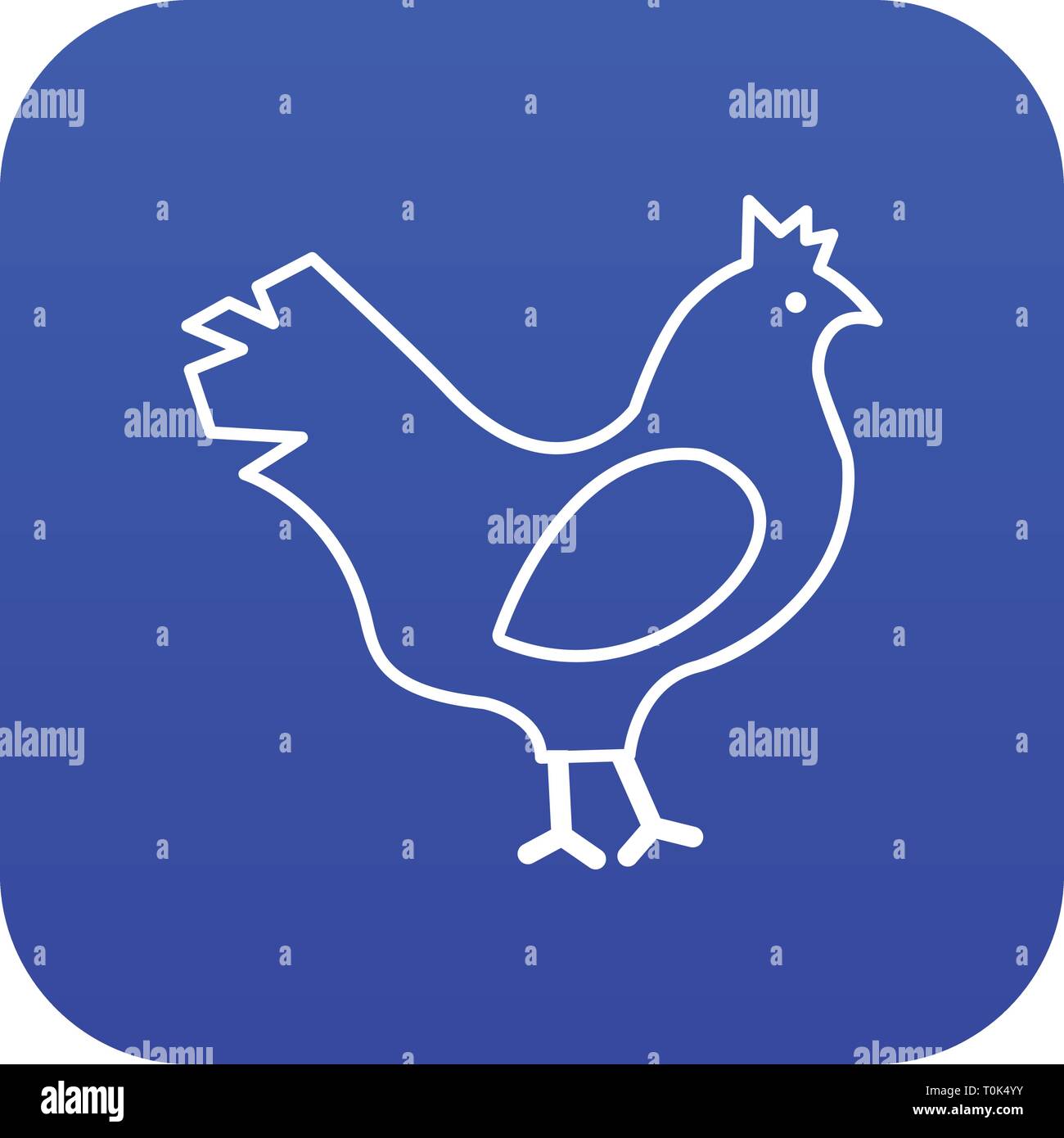 Chicken icon blue vector Stock Vector Image & Art - Alamy