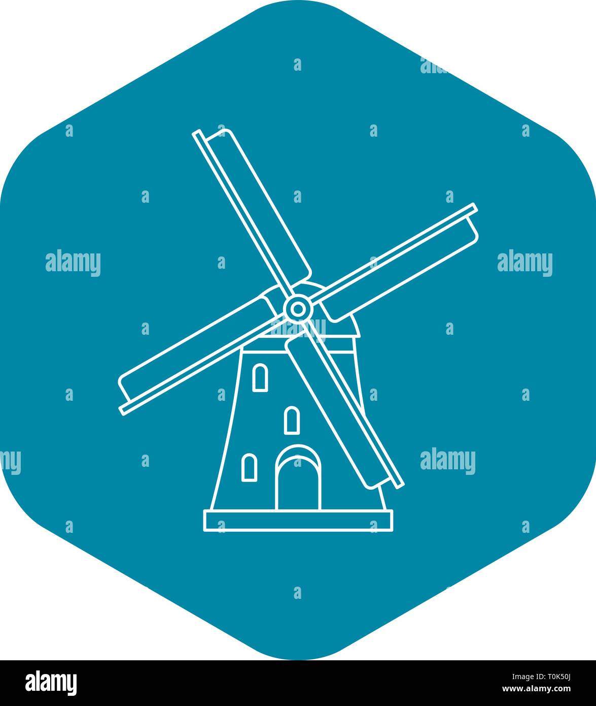 Windmill icon, outline style Stock Vector Image & Art - Alamy