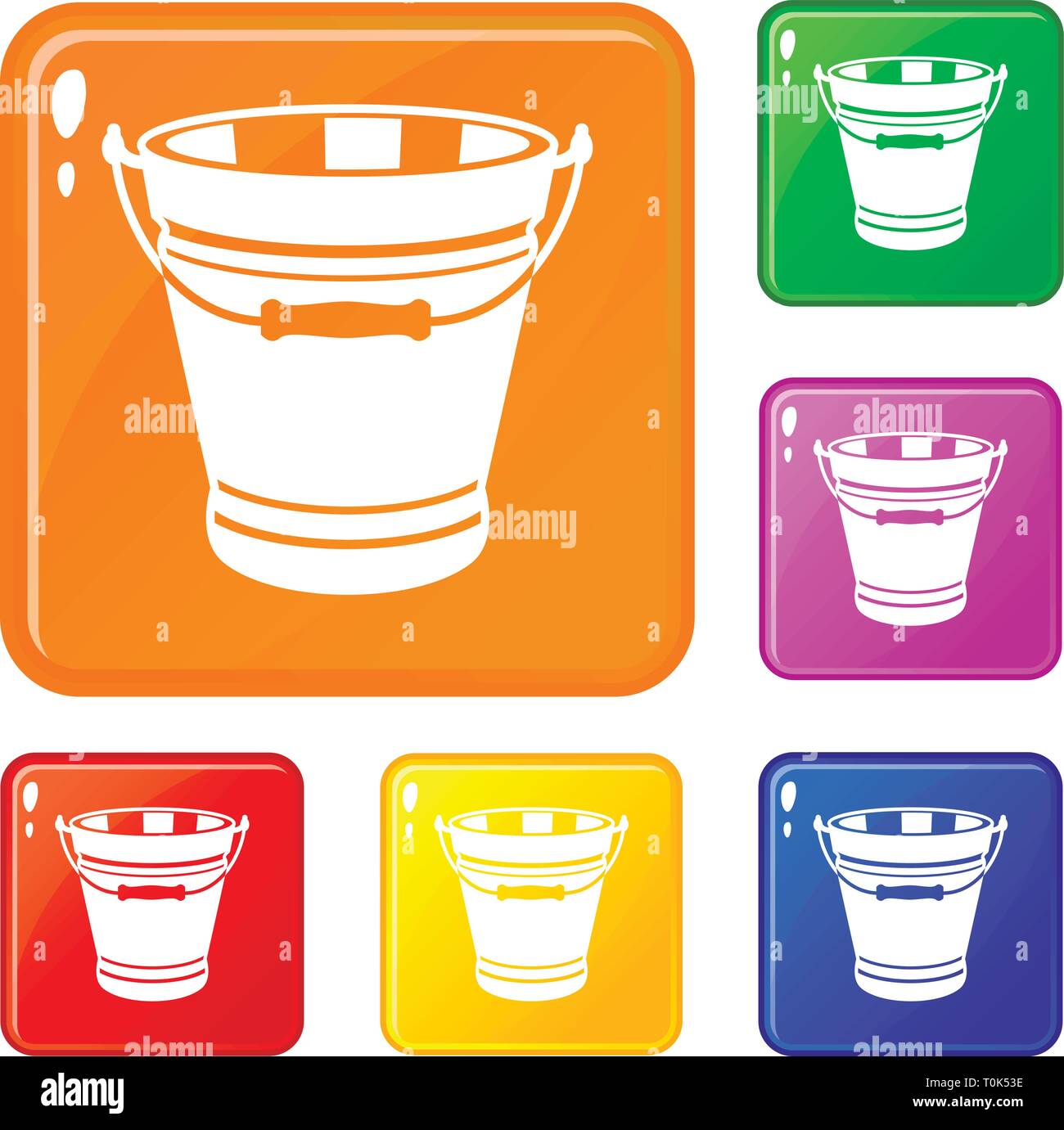 Pail icons set vector color Stock Vector Image & Art - Alamy