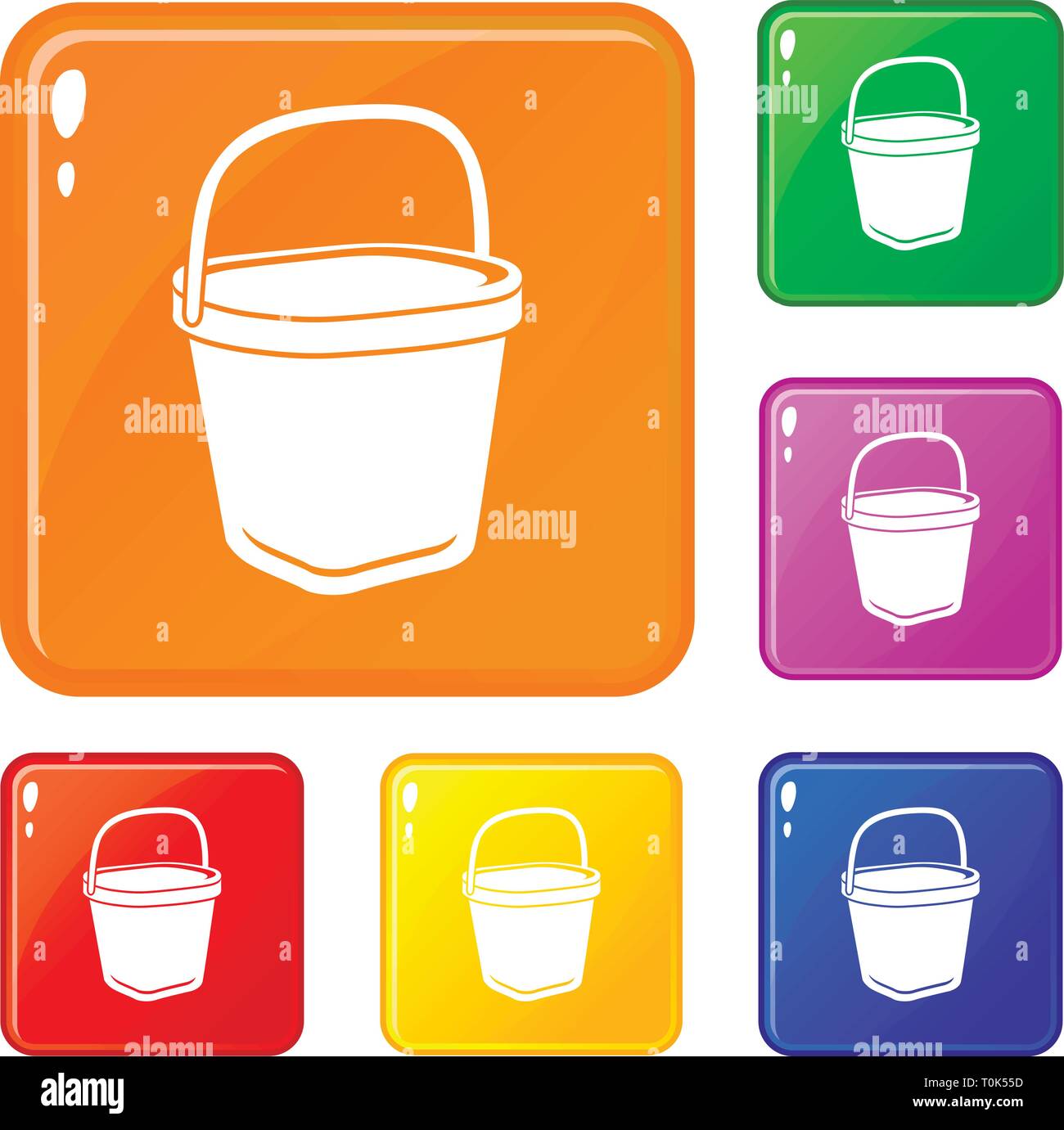 Big bucket icons set vector color Stock Vector Image & Art - Alamy