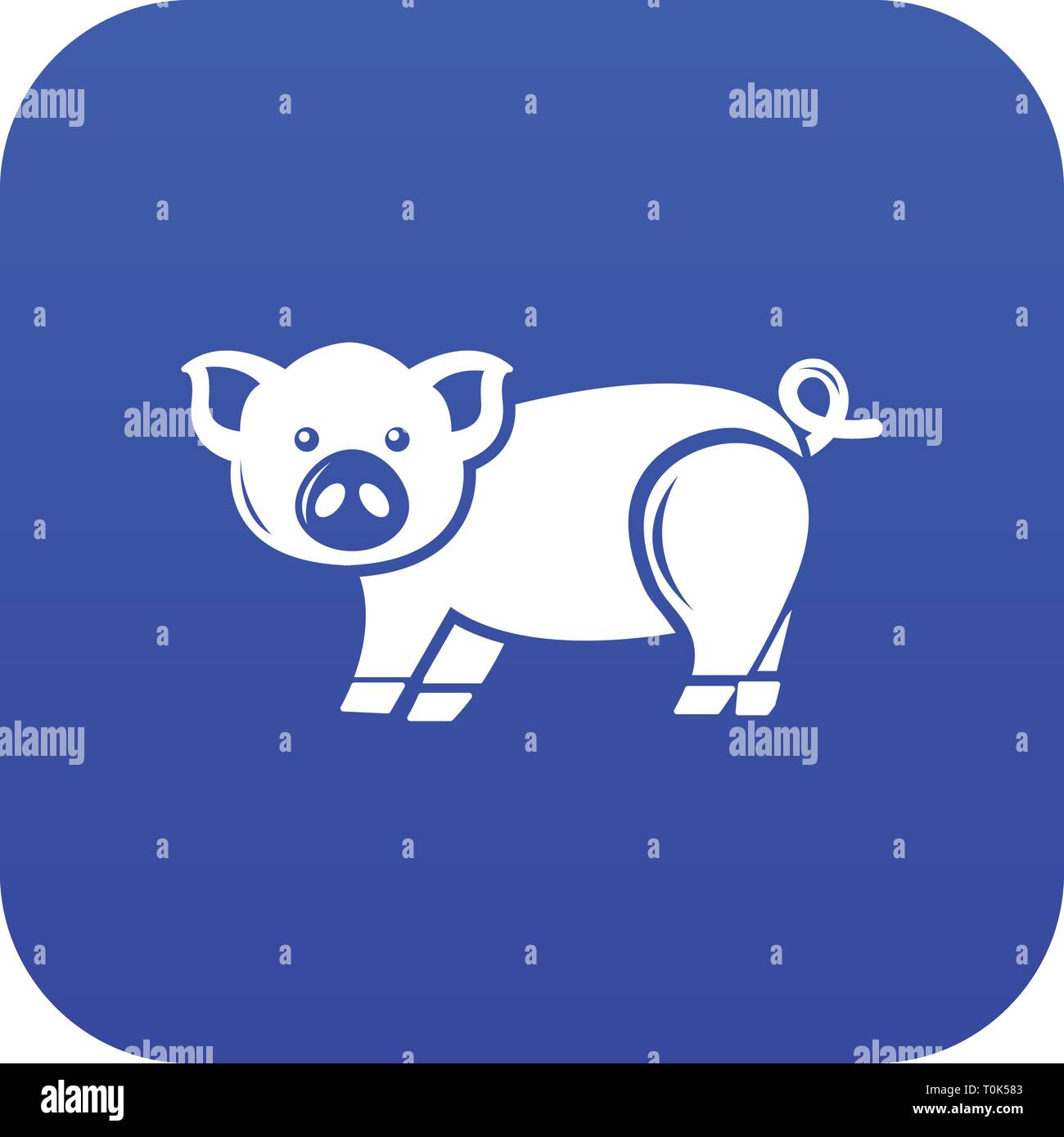 Cute pig icon blue vector Stock Vector Image & Art - Alamy