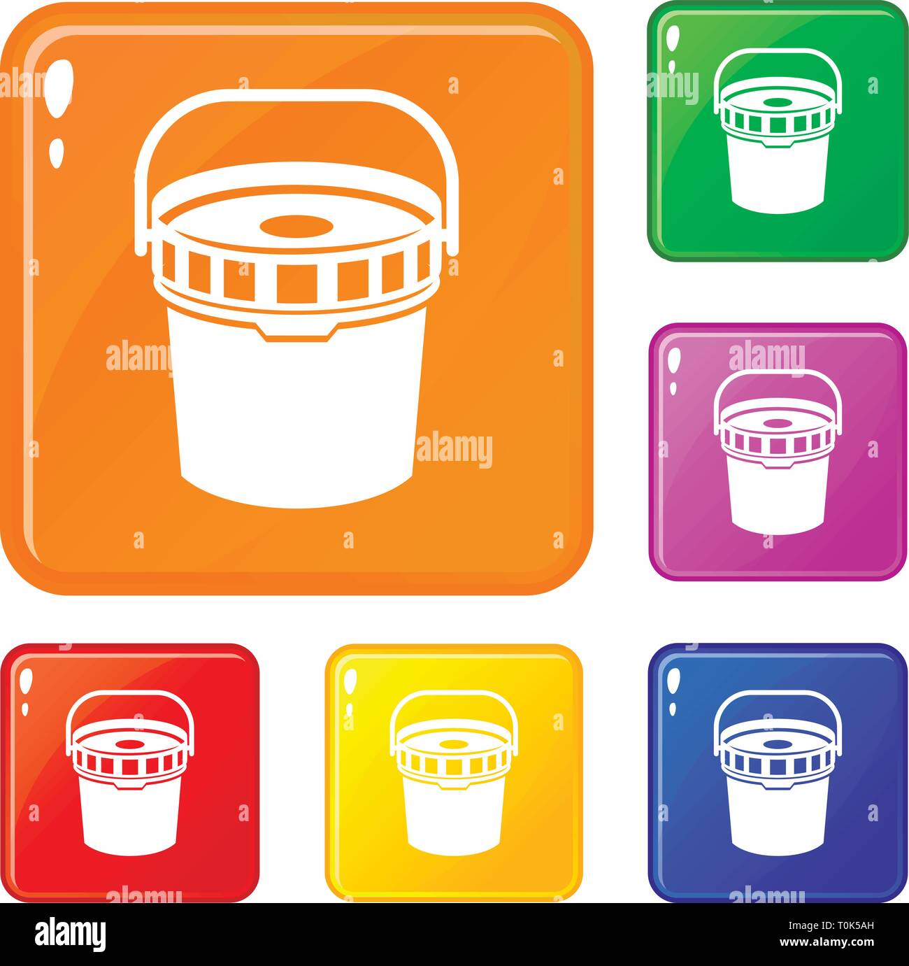 Work bucket icons set vector color Stock Vector Image & Art - Alamy